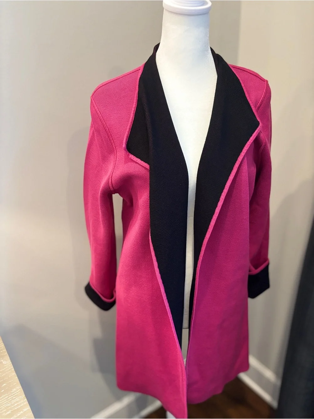 Sigrid Olsen | Jackets & Coats | Sigrid Olsen Hot Pink Openfront Knit ...